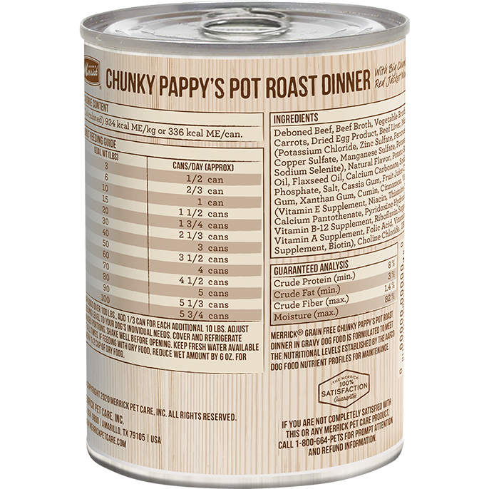 Merrick Chunky Grain Free Pappy's Pot Roast Dinner in Gravy – Fox Feed Inc.